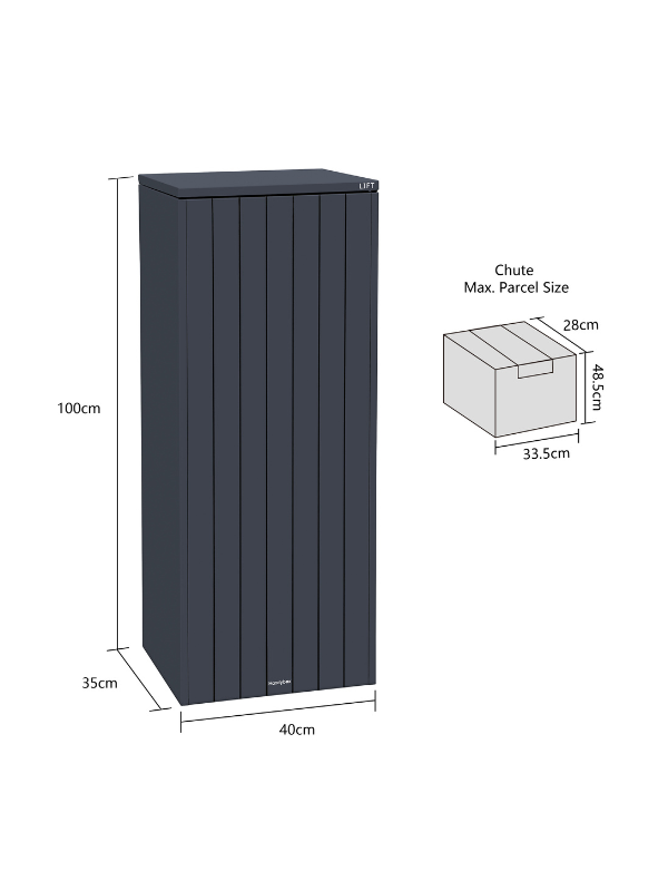 Kookaburra Freestanding Large Parcel & Mail Letterbox - Ironstone
